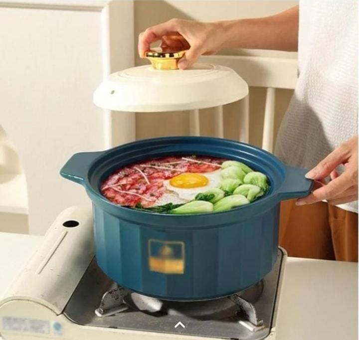 Ceramic Casserole Cooking Pot – 5L Clay Pot with Lid for Stews and Slo ...