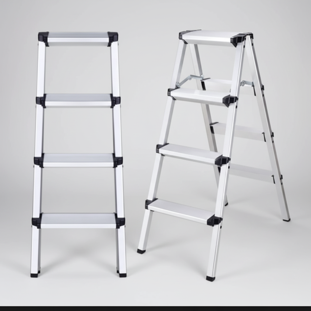 4 Aluminium Step Ladder Folding Design 150kg Capacity | Anti-Skid ...