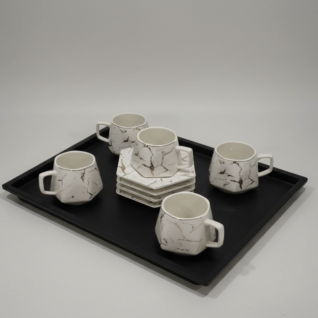 6 Cups and 6 Saucers with Gift Bag | Complete Tea Coffee Set – Furaha Finds